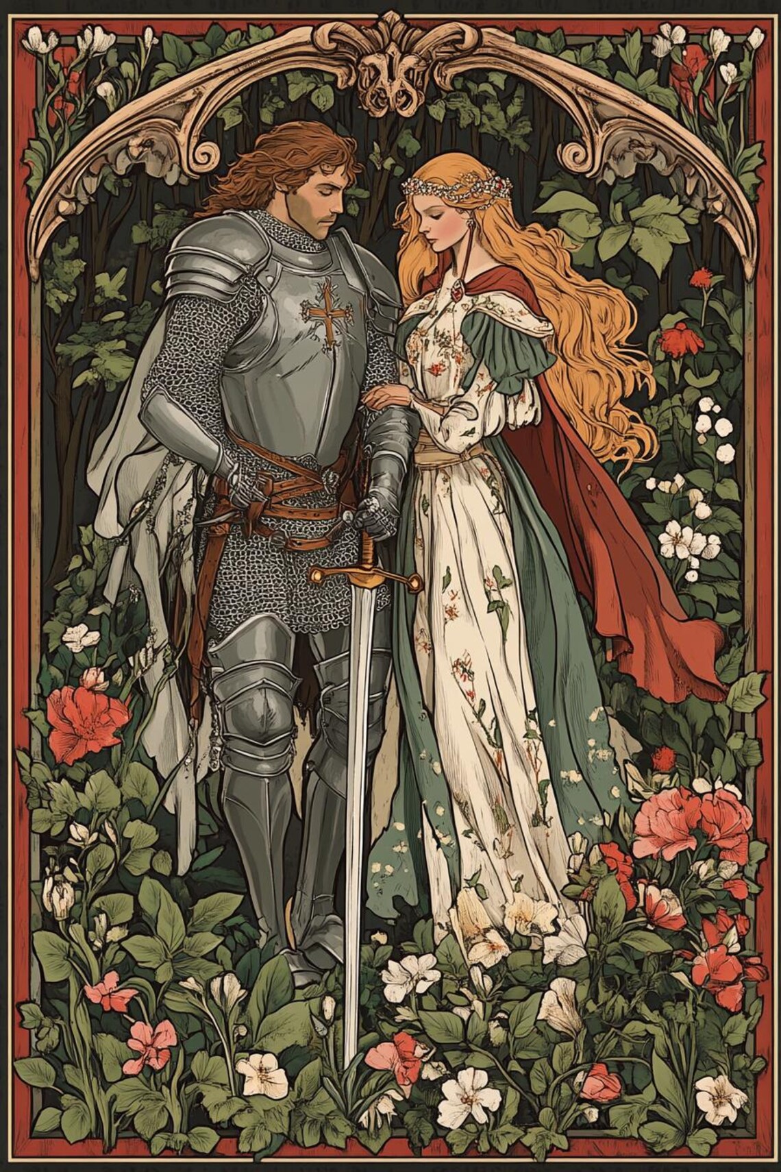 Lady and the Knight Cross Stitch Pattern. Instant PDF Download. 60k ...