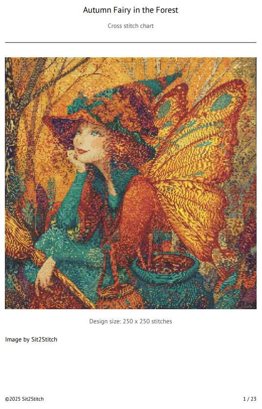 Autumn Fairy in the Forest Cross Stitch Pattern. Instant PDF Download ...