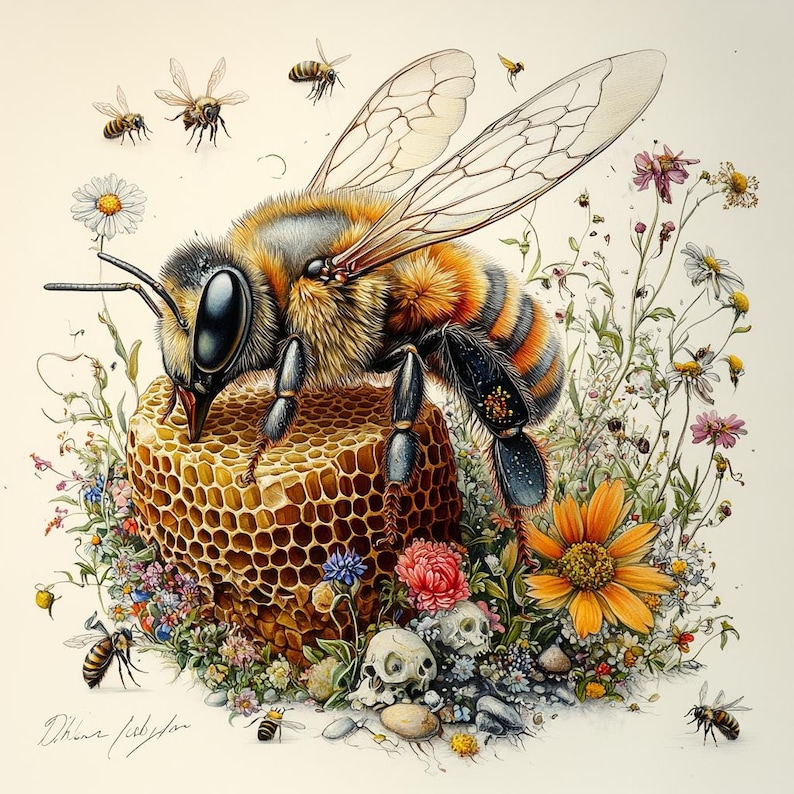 Bee Honeycomb, Insect, Bug, Honey, Hive Cross Stitch Pattern. Instant ...