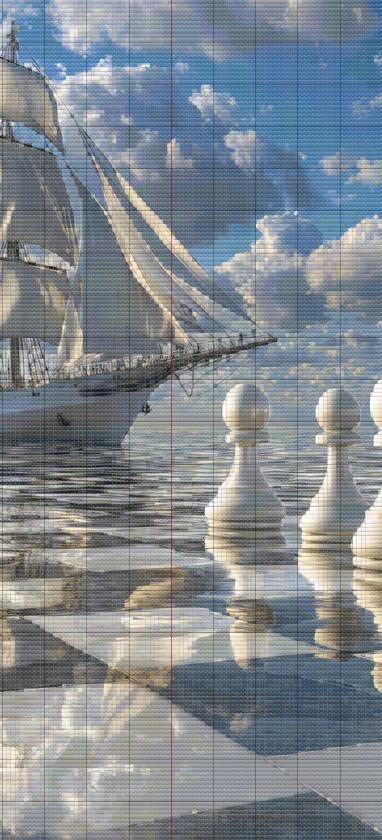 Ship Chess Cross Stitch Pattern. Instant PDF Download. 60k Stitches. - Etsy