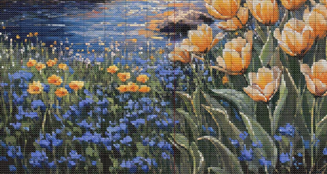 River Flow Cross Stitch Pattern. River Flow Embroidery Pattern. Instant ...