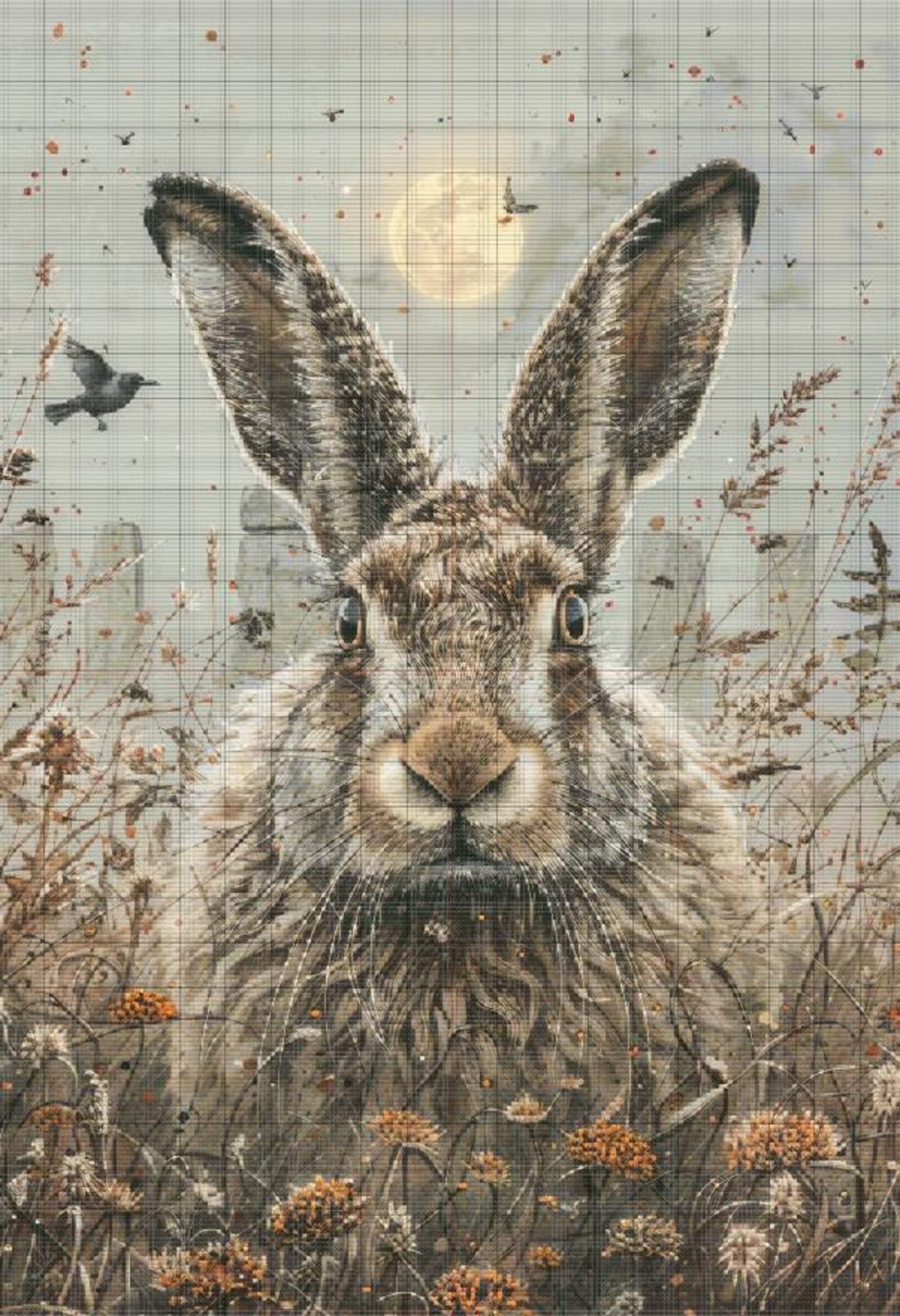 Brown Mountain Hare Cross Stitch Pattern. Instant PDF Download. 60,000 ...