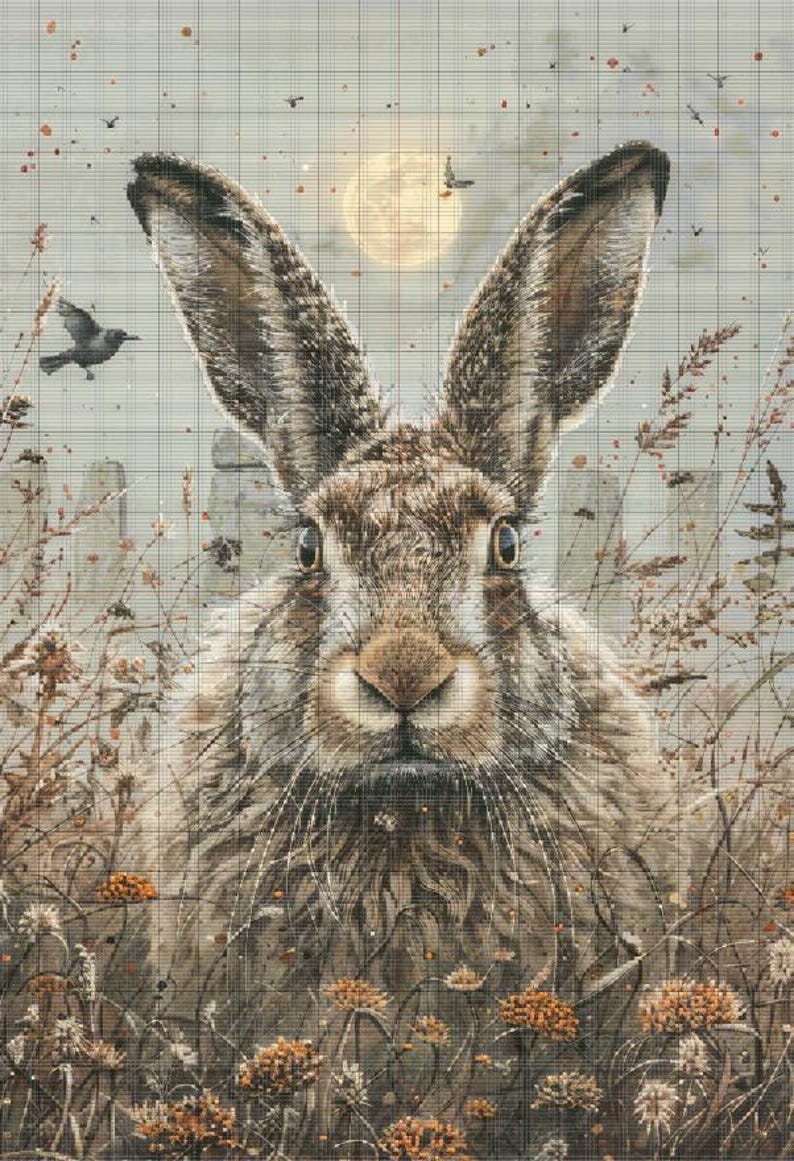 Brown Mountain Hare Cross Stitch Pattern. Instant PDF Download. 60,000 ...
