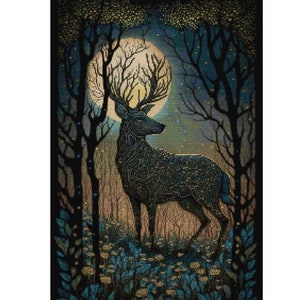 Stag Tile 02 Cross Stitch Pattern. Digital PDF Download. 60,000 ...