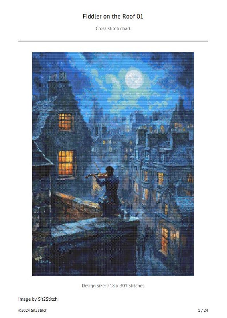 Fiddler on the Roof Cross Stitch Pattern. Digital PDF Download. 65,618 ...