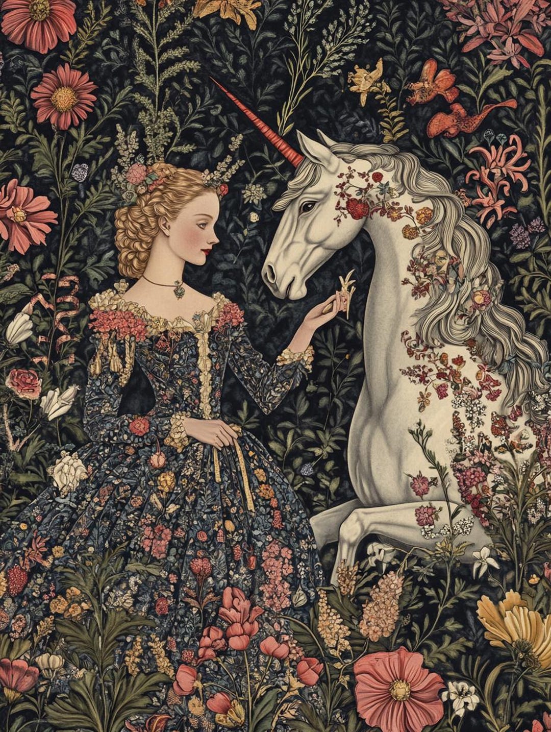 Noble Lady With Unicorn Cross Stitch Pattern. Instant PDF Download ...