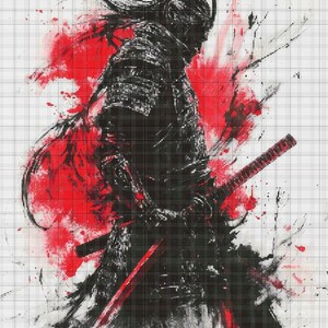 Samurai Cross Stitch Pattern. Samurai Embroidery Pattern. Instant PDF ...