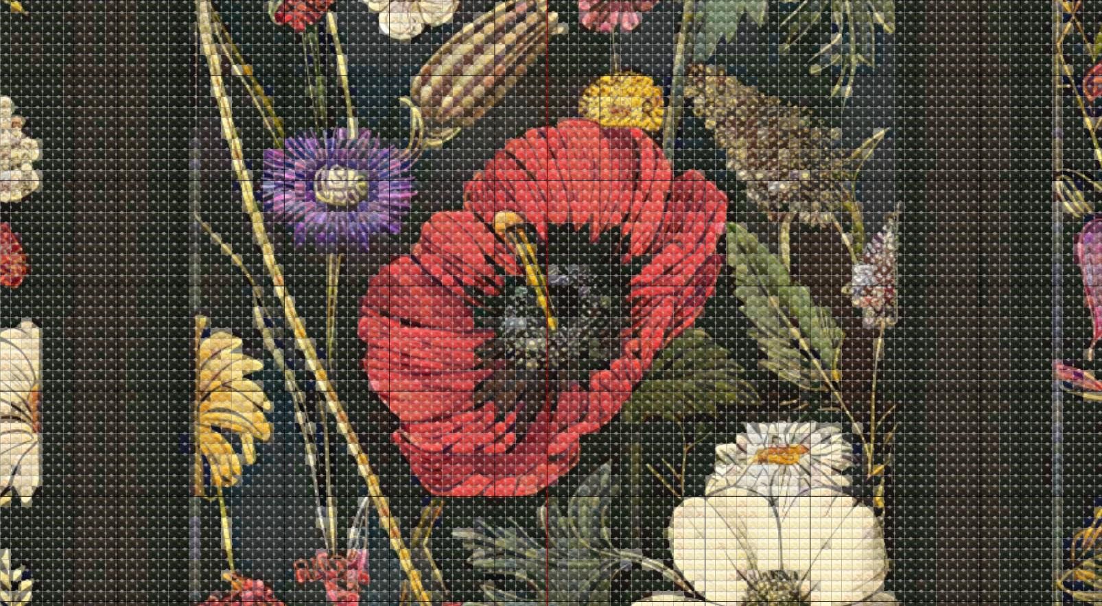Vintage Botanical Flower Columns Cross Stitch Pattern. Instant PDF ...