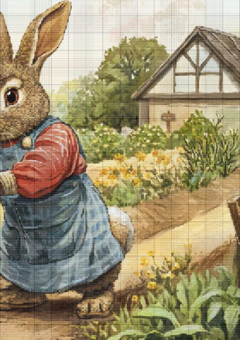 Peter Rabbit Farming Cross Stitch Pattern. Instant PDF Download. 60,000 ...