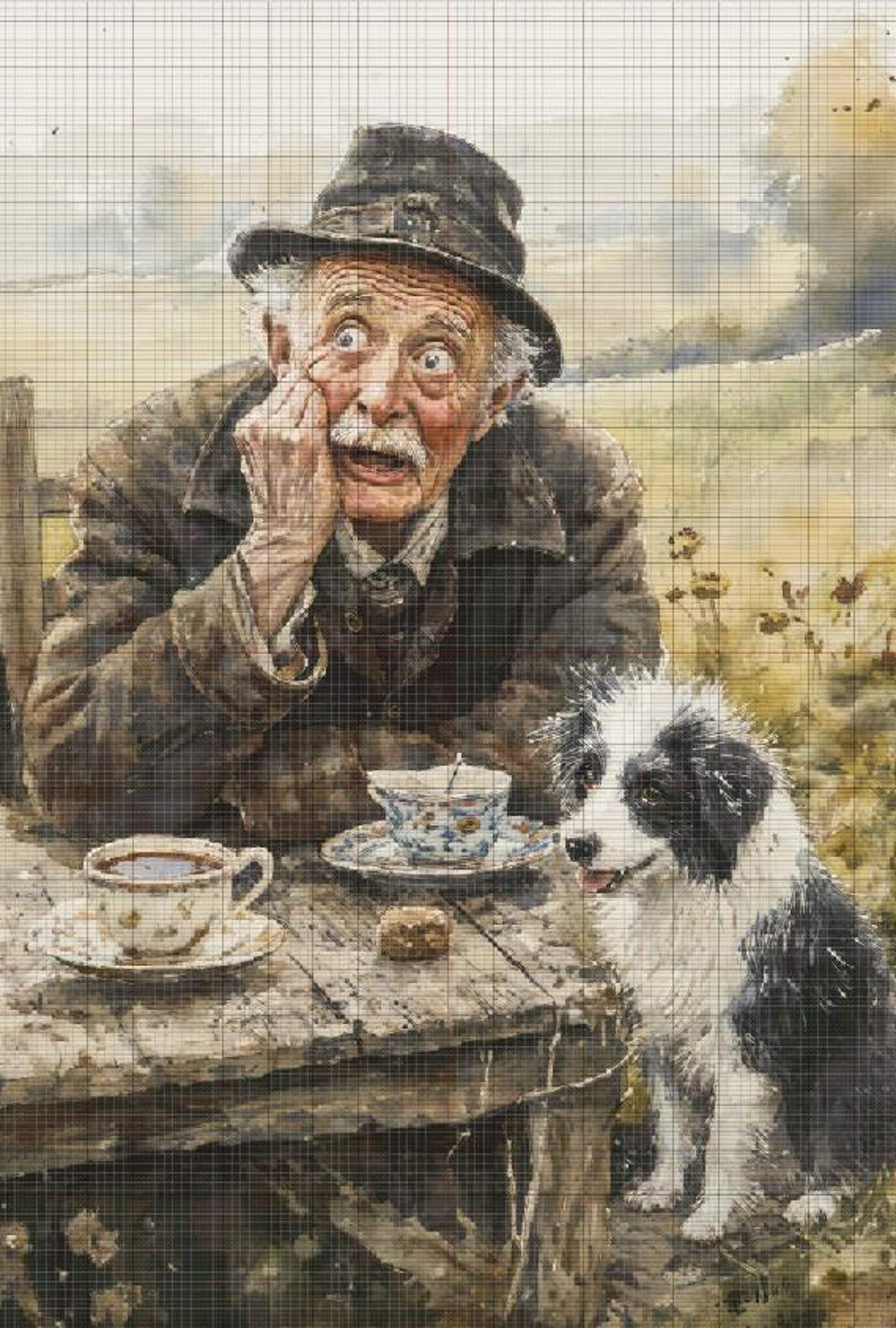 Old Man With Dog Cross Stitch Pattern. Instant PDF Download. 60,000 ...