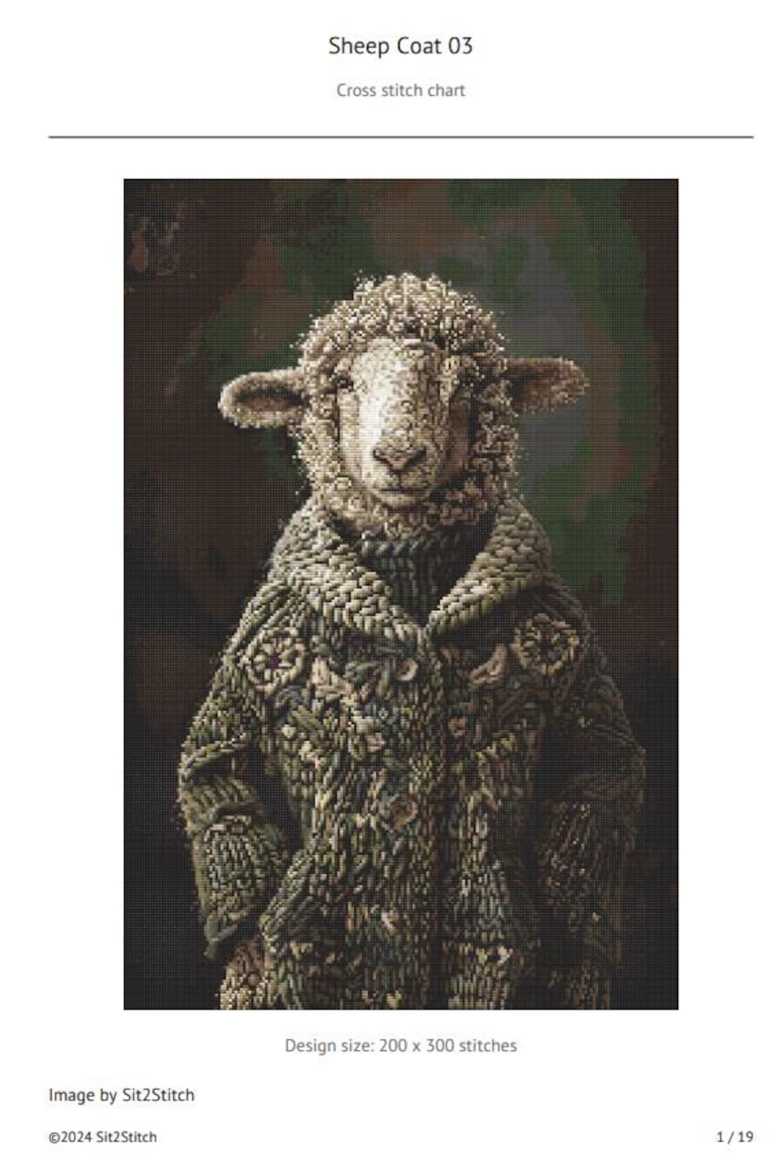 Sheep Coat 04 Cross Stitch Pattern. Digital PDF Download. 60,000 ...