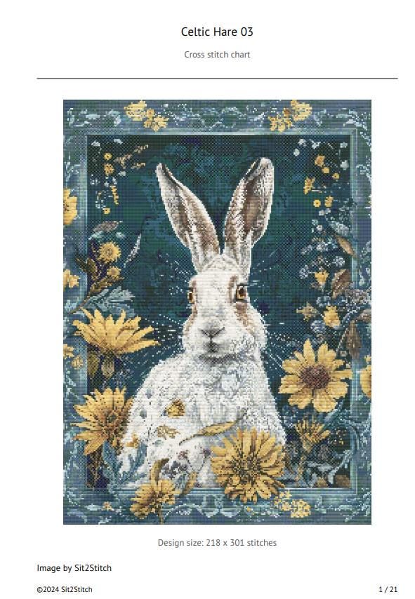 Spring Celtic Hare Cross Stitch Pattern. Digital PDF Download. 65,400 ...