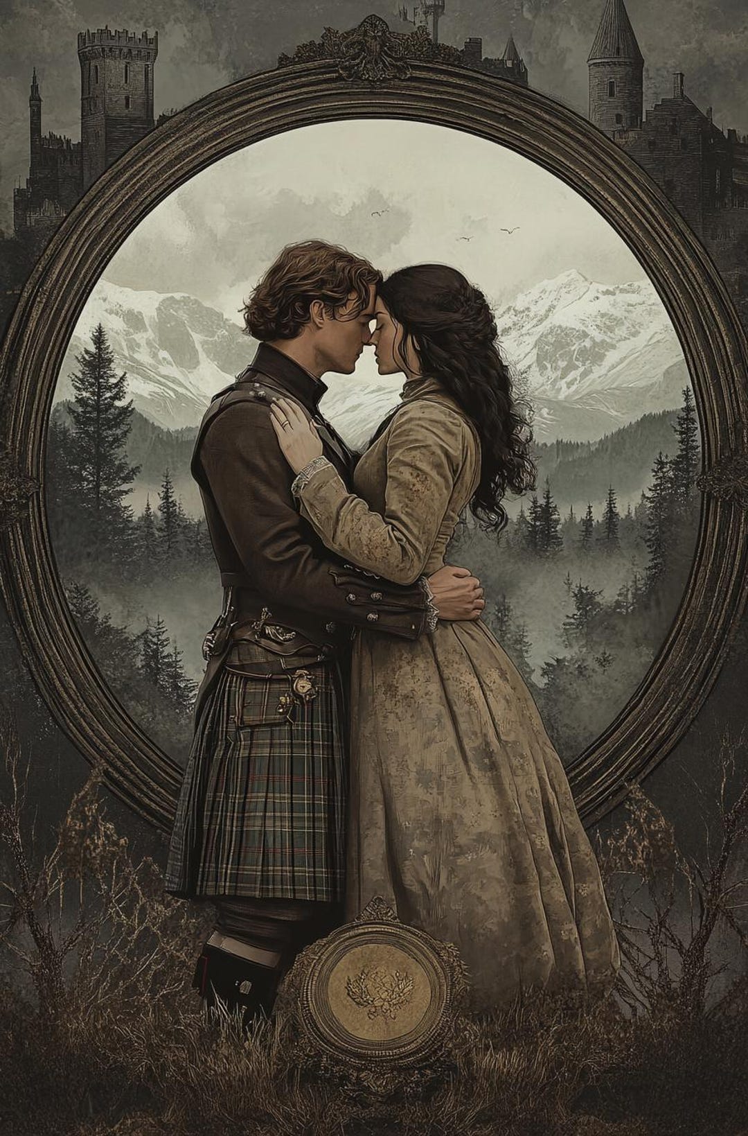 Outlander Claire Jamie Fraser Cross Stitch Pattern. Instant PDF ...