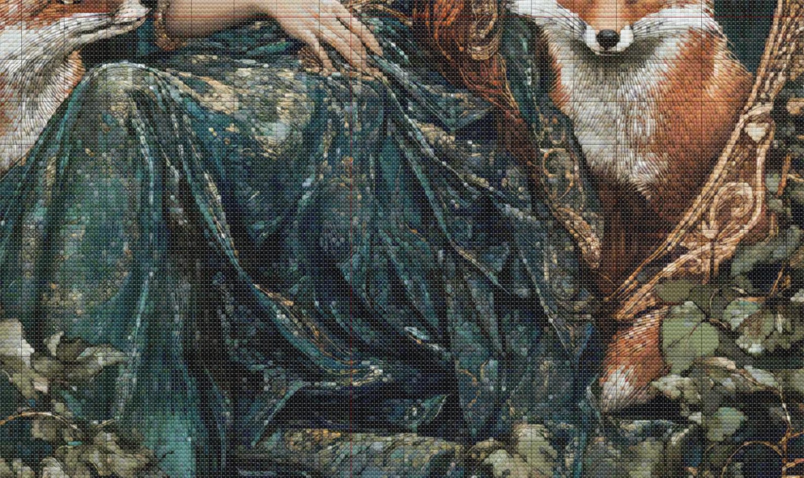 Celtic Queen With Foxes Cross Stitch Pattern. Instant PDF Download ...