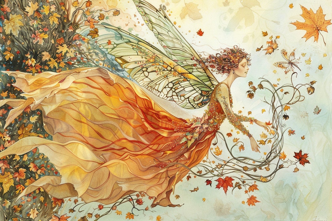 Fae Fairy Cross Stitch Pattern: Autumnal Design (PDF Download) - Etsy