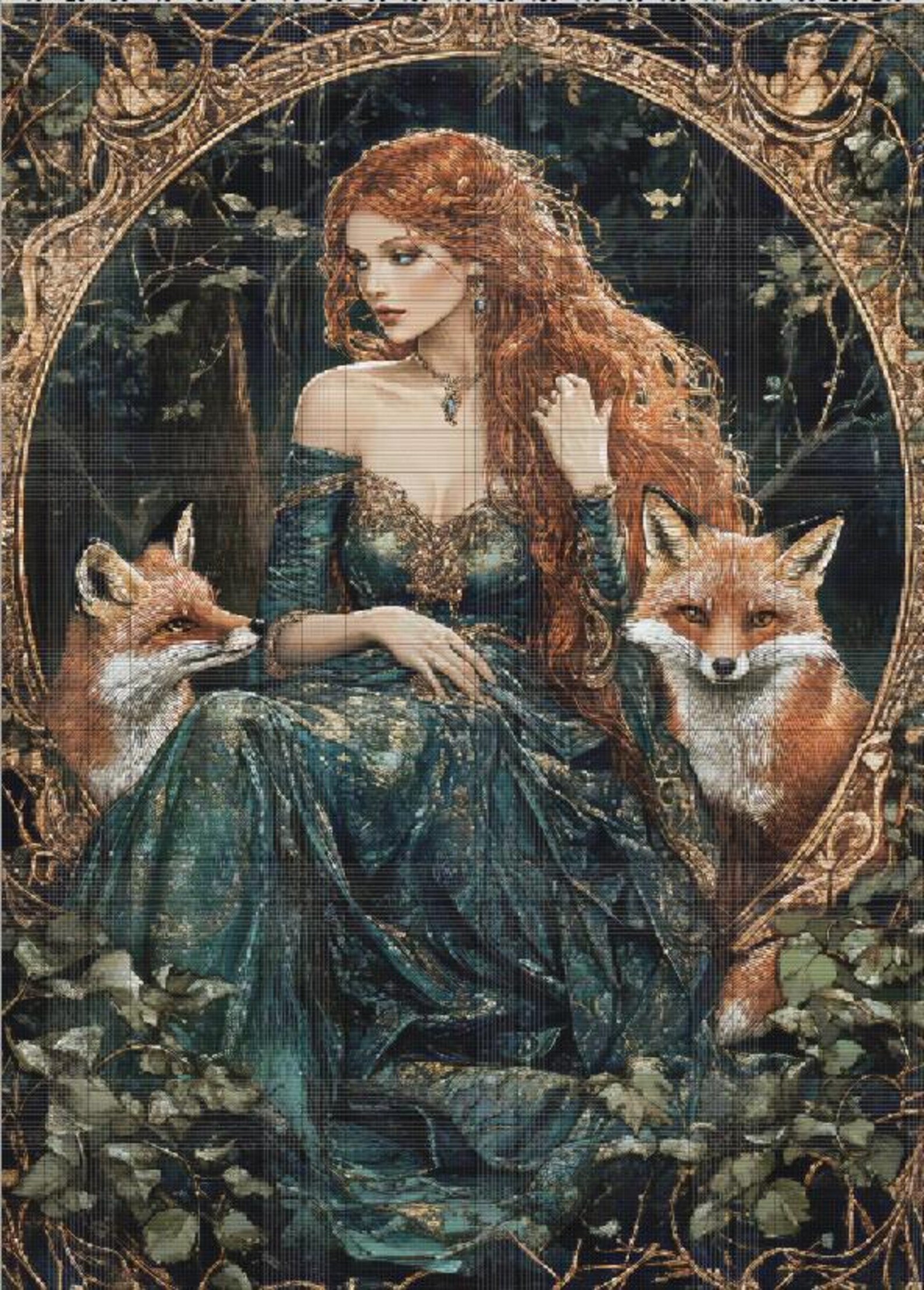 Celtic Queen With Foxes Cross Stitch Pattern. Instant PDF Download ...