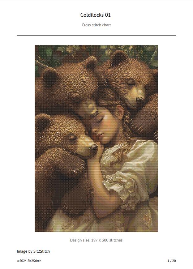 Goldilocks Cross Stitch Pattern. Instant PDF Download. 59,100 Stitches ...