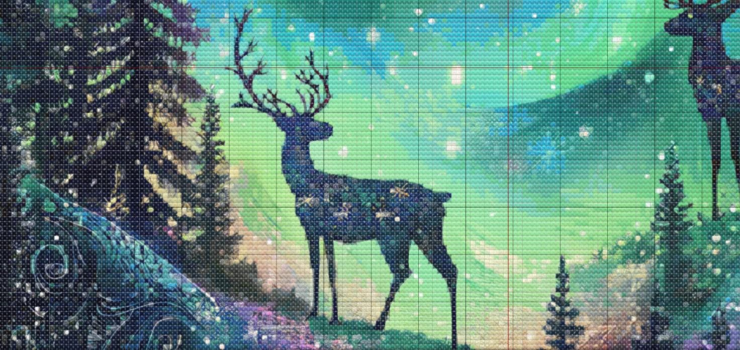 Aurora Reindeer Cross Stitch Pattern. Instant PDF Download. 65,618 ...