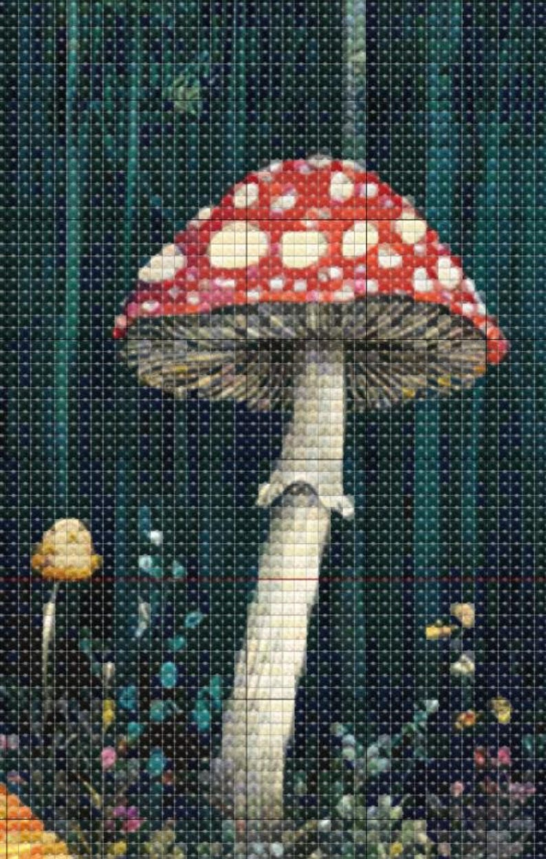 Mushroom Woodland Cross Stitch Pattern. Instant PDF Download. 60,000 ...