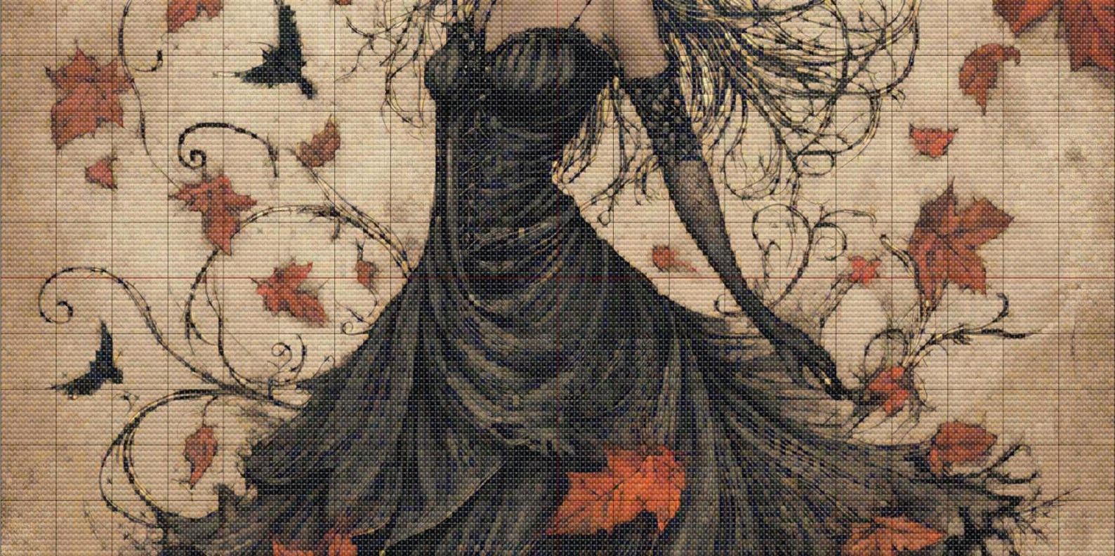 Wicca Pagan Witch Cross Stitch Pattern. Embroidery, Needlework, Sewing ...