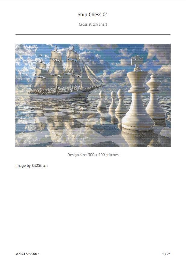 Ship Chess Cross Stitch Pattern. Instant PDF Download. 60k Stitches. - Etsy
