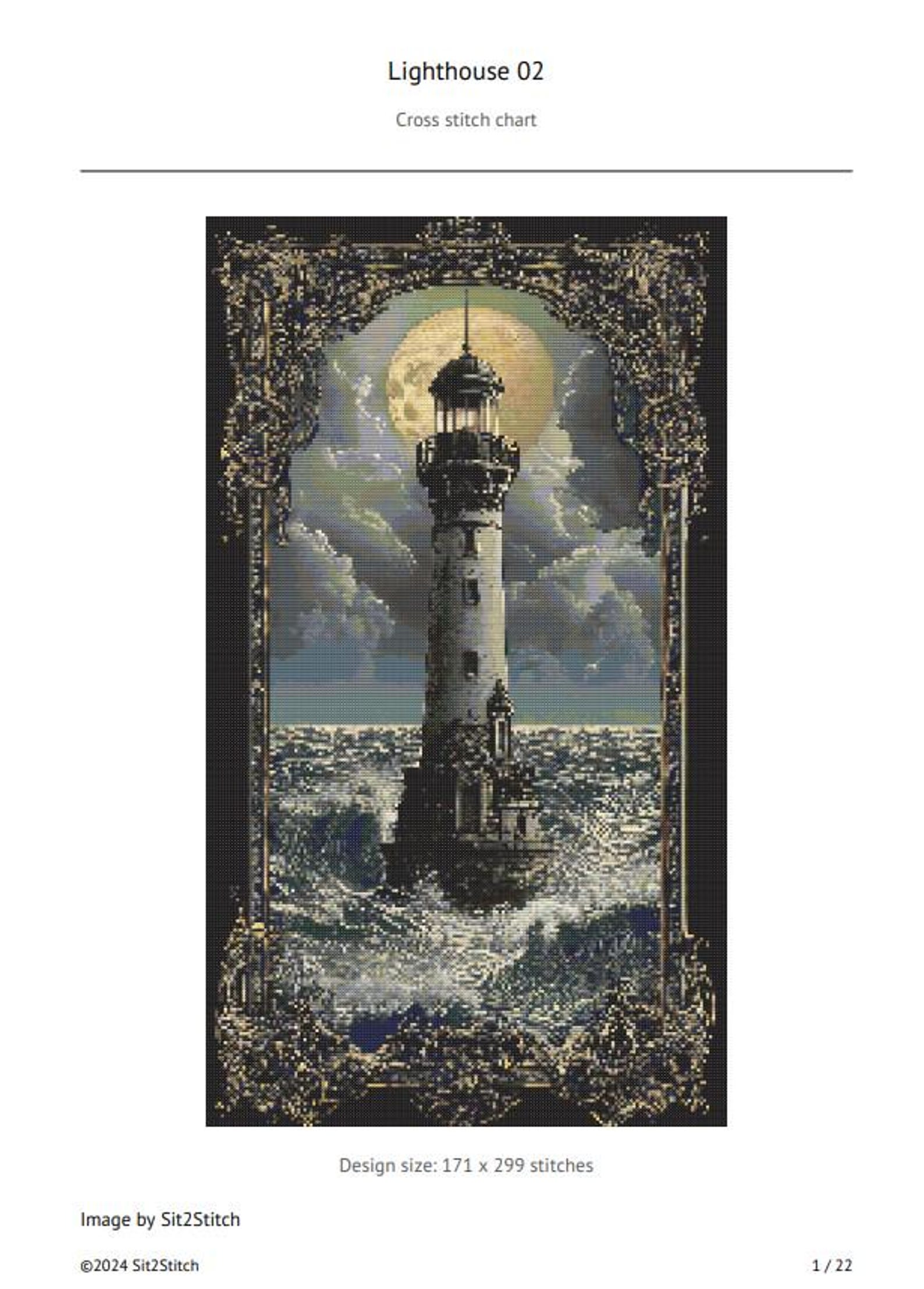 Lighthouse Cross Stitch Pattern. Instant PDF Download. 51,129 Stitches ...