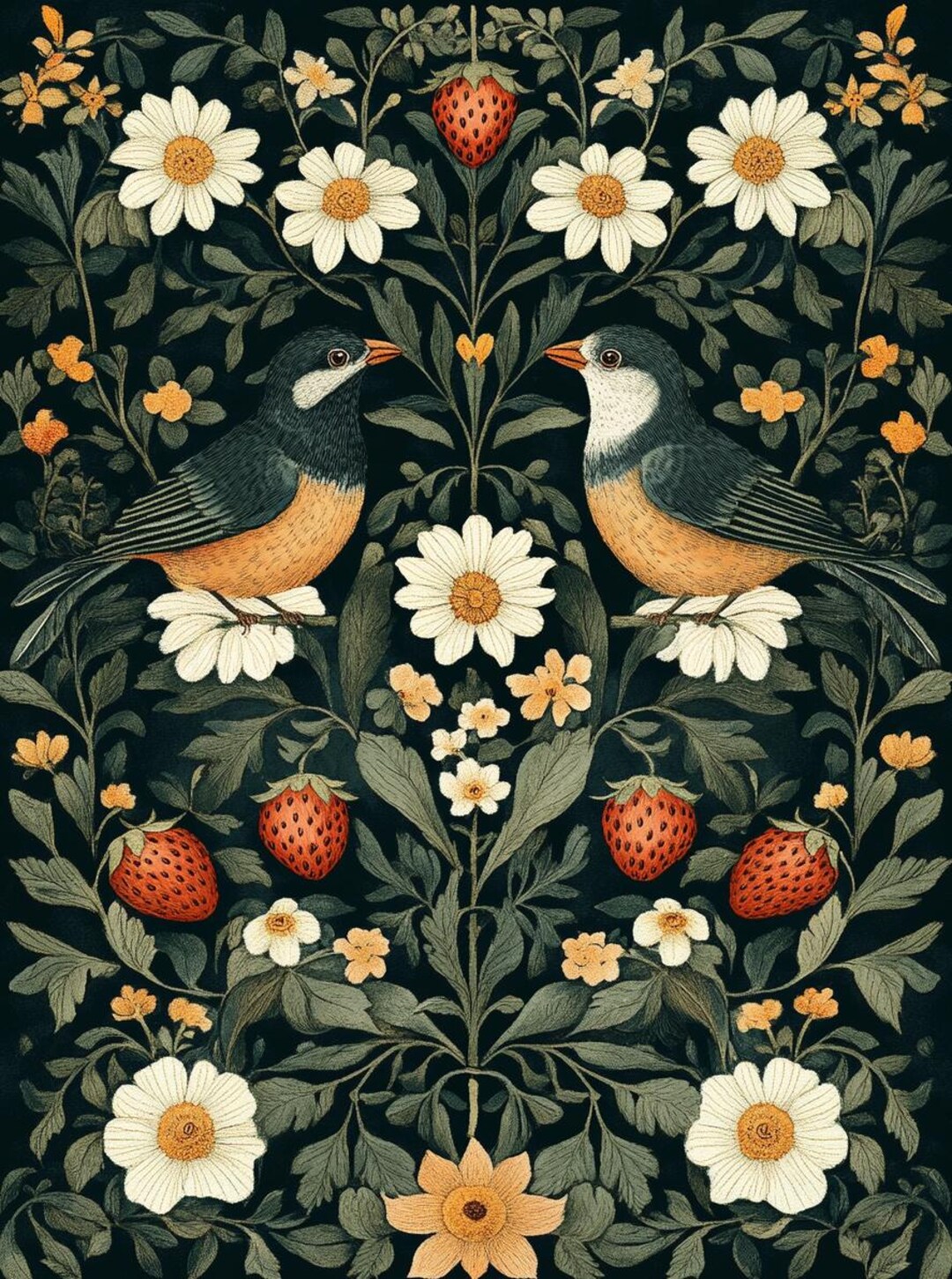 William Morris Vintage Birds, Plants, Fruit Cross Stitch Pattern ...