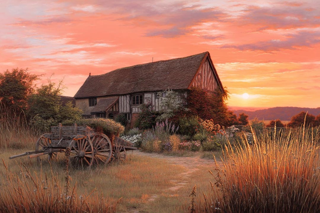 English Tudor Farm House Cross Stitch Pattern. Instant PDF Download ...