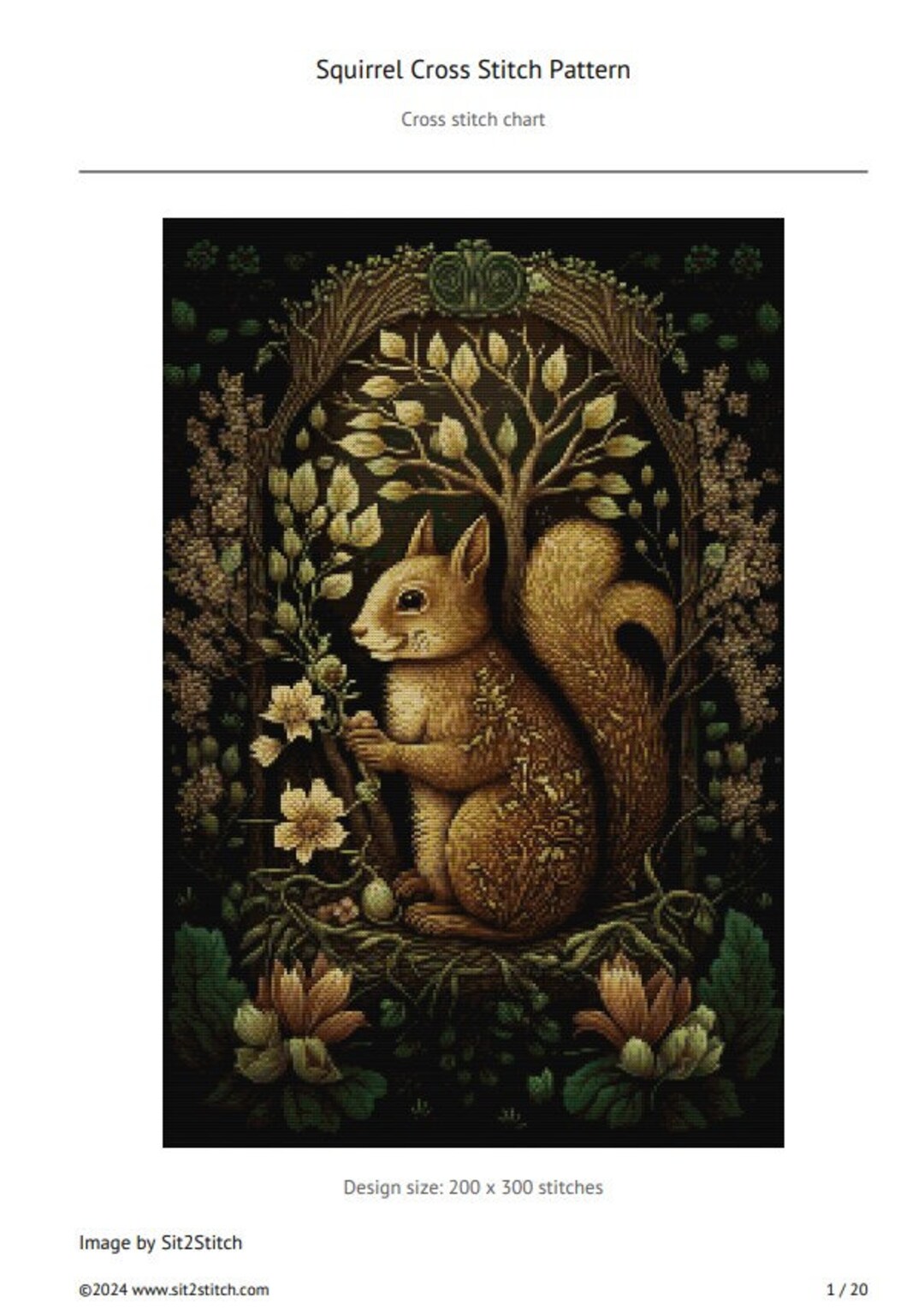 Squirrel Cross Stitch Pattern. Digital PDF Download. 60,000 Stitches - Etsy