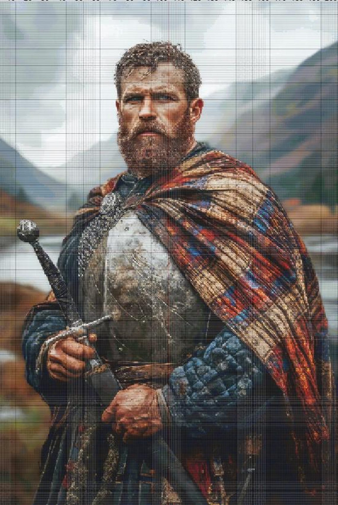 Scottish Highland Warrior Cross Stitch Pattern. Instant PDF Download ...