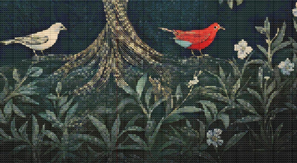 Bird Tree of Life Cross Stitch Pattern. Instant PDF Download. 63,600 ...