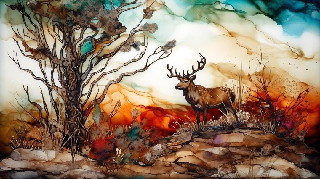 Ink Stag Cross Stitch Pattern. Instant PDF Download. 50,400 Stitches - Etsy