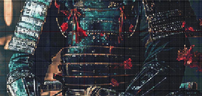 Samurai Cross Stitch Pattern: Detailed Embroidery Design (PDF Download ...
