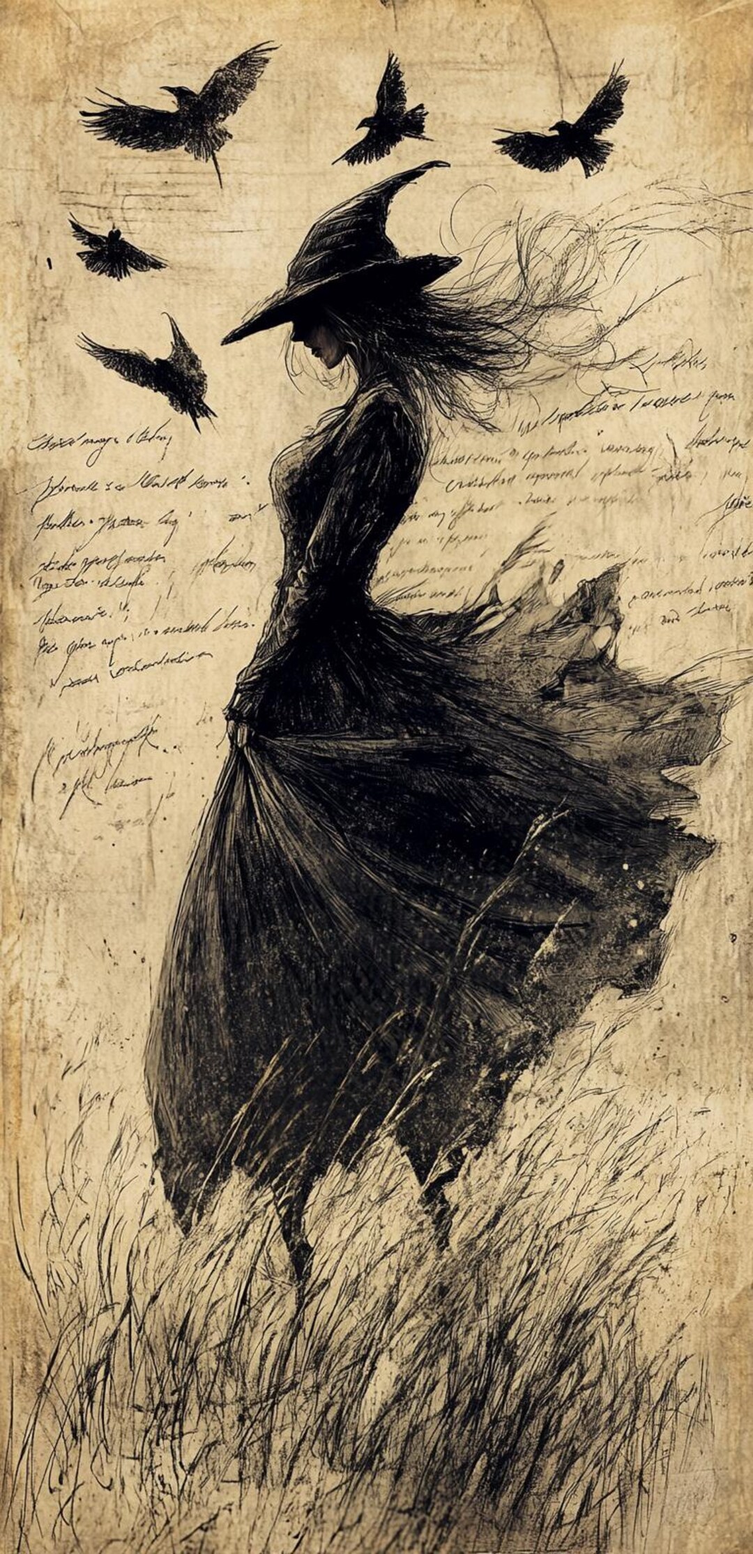 Sepia Black Witch Cross Stitch Pattern. Instant PDF Download. 43,355 ...