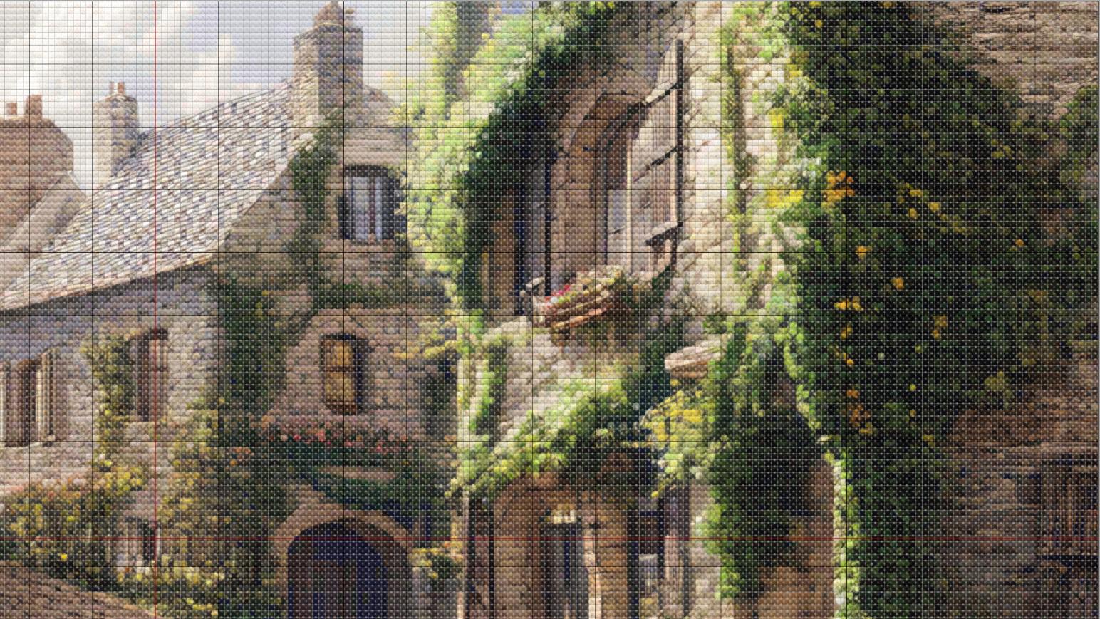 French Village Bridge Cross Stitch Pattern. Instant PDF Download ...