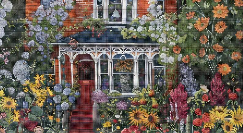 Garden Cottage Cross Stitch Pattern. Instant PDF Download. 62,500 ...