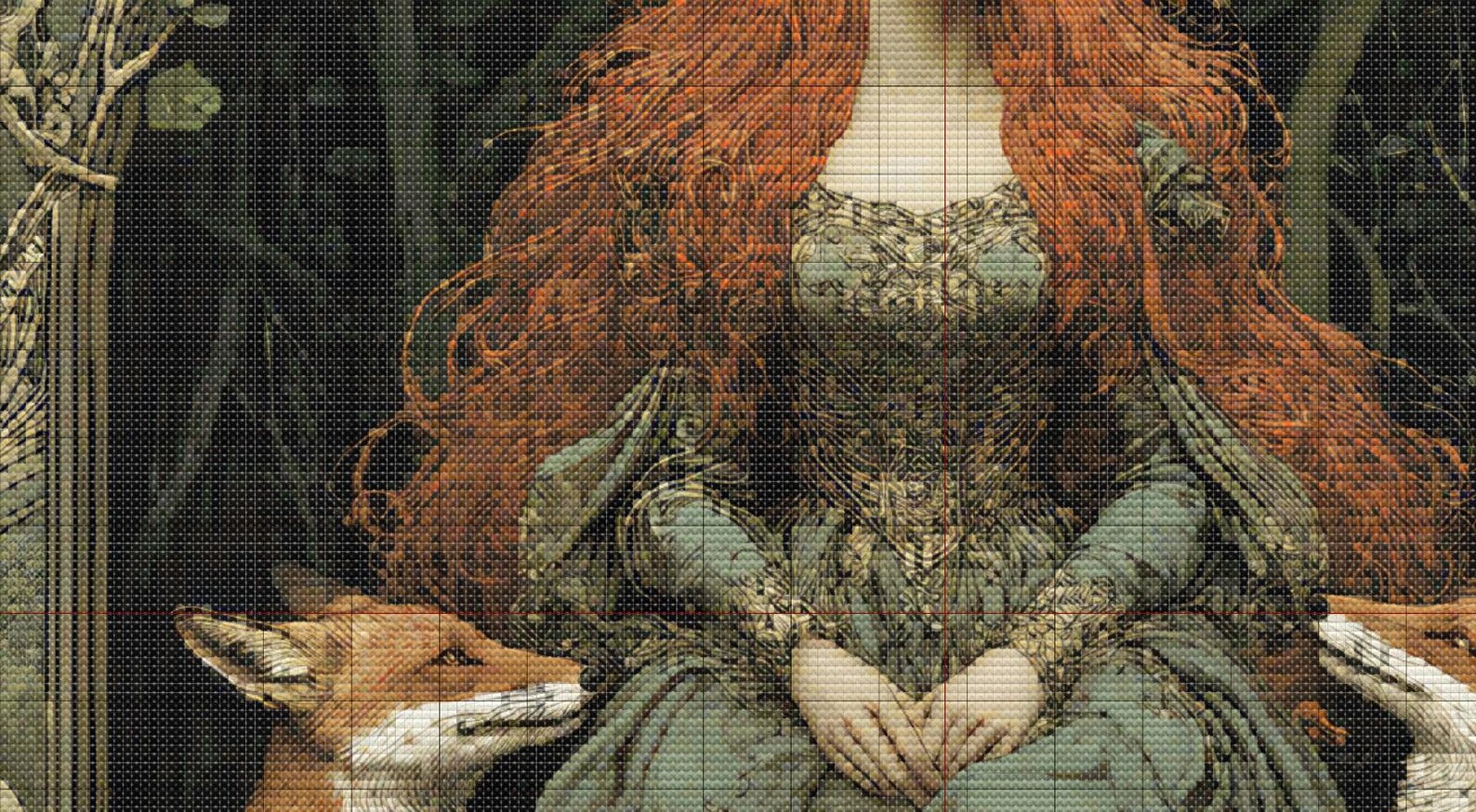 Celtic Queen With Foxes Cross Stitch Pattern. Instant PDF Download ...
