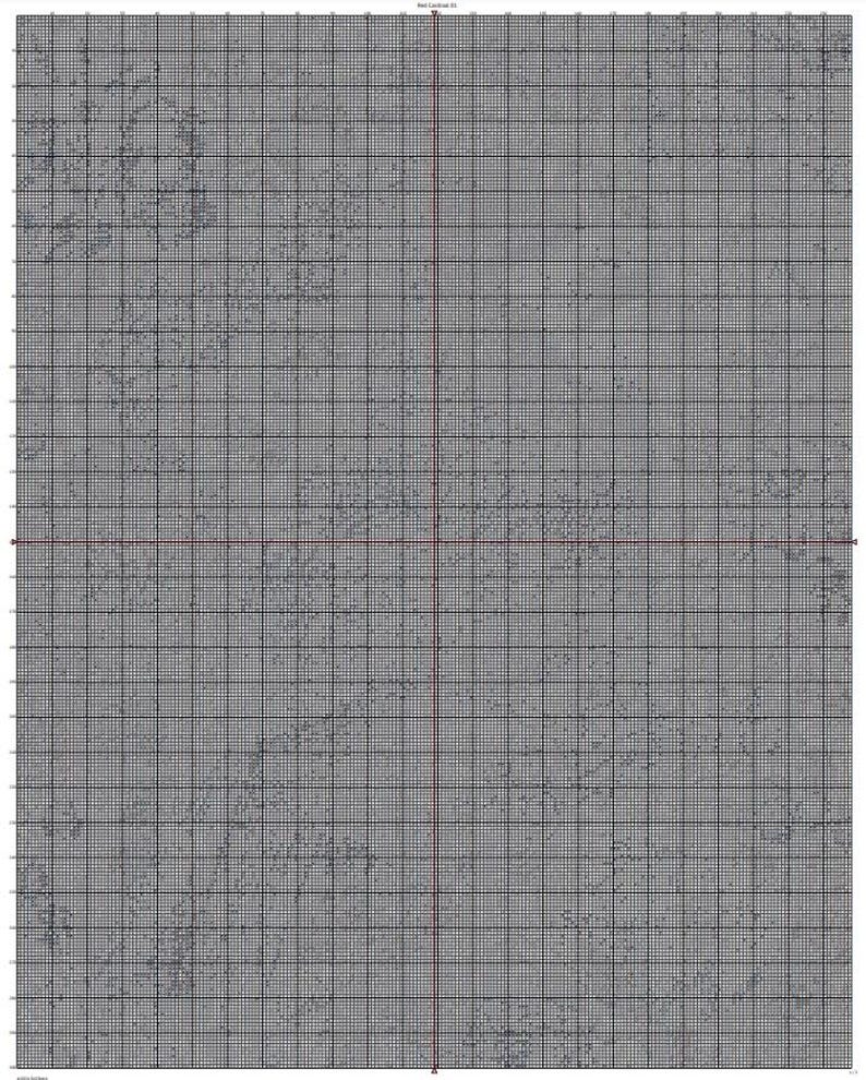 Red Cardinal Cross Stitch Pattern: William Morris Style (PDF Download ...