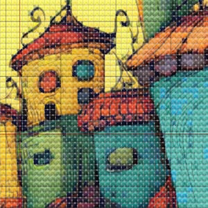 Wonky House Cross Stitch Pattern. Instant PDF Download. 49,665 Stitches ...