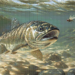 Silver Salmon Fishing Cross Stitch Pattern. Instant PDF Download ...