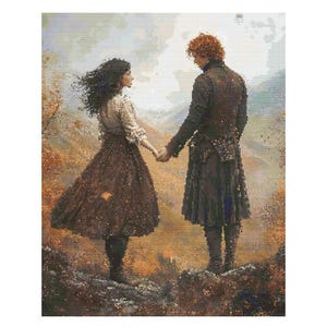 Outlander Claire Jamie Fraser Cross Stitch Pattern. Instant PDF ...