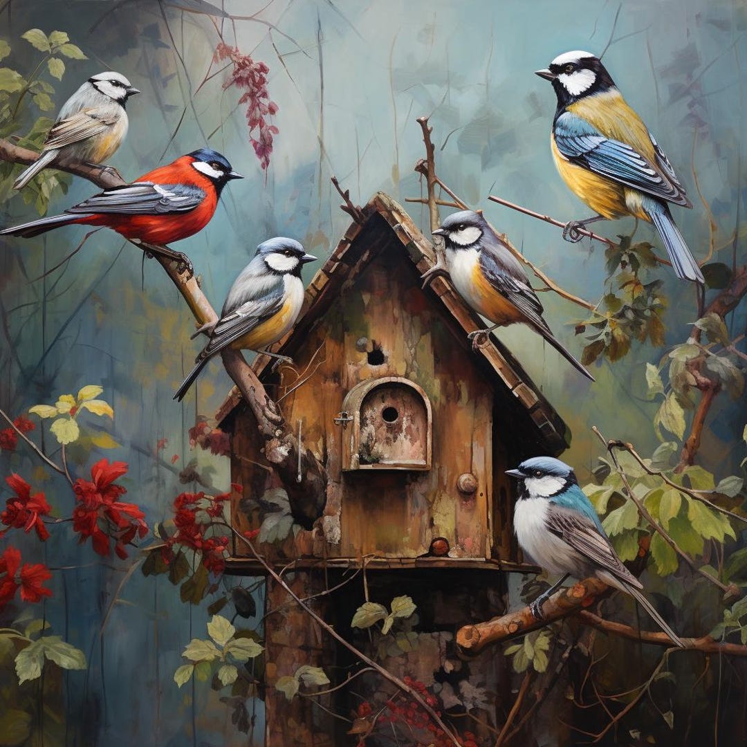 Birds and Bird House Cross Stitch Pattern. Instant PDF Download. 62,500 ...