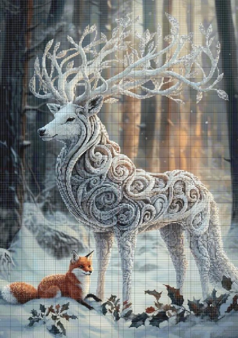 Celtic Reindeer and Red Fox Cross Stitch Pattern. Instant PDF Download ...