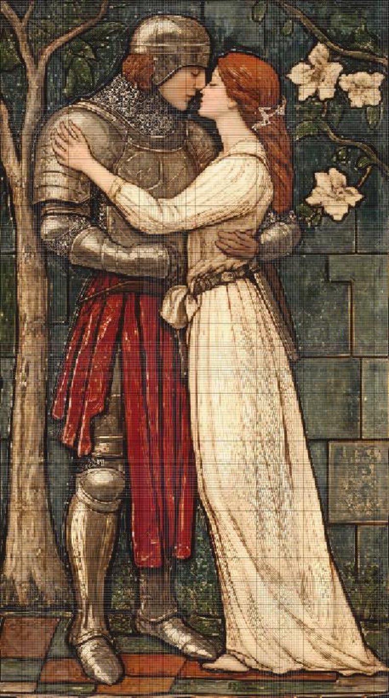 Knight and Maiden Cross Stitch Pattern. Instant PDF Download. 50,400 ...