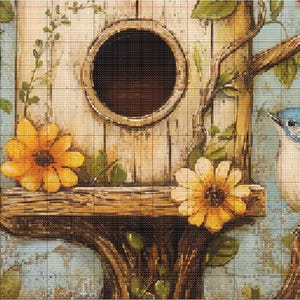 Garden Birds Bird House Cross Stitch Pattern. Instant PDF Download ...