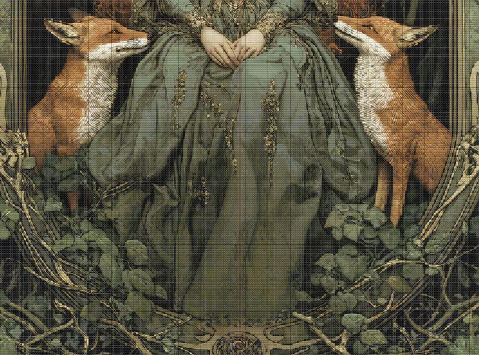 Celtic Queen With Foxes Cross Stitch Pattern. Instant PDF Download ...