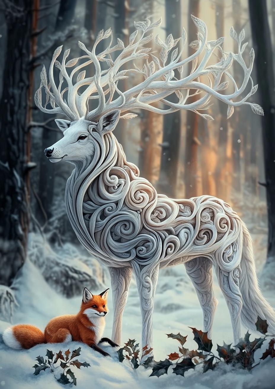 Celtic Reindeer and Red Fox Cross Stitch Pattern. Instant PDF Download ...