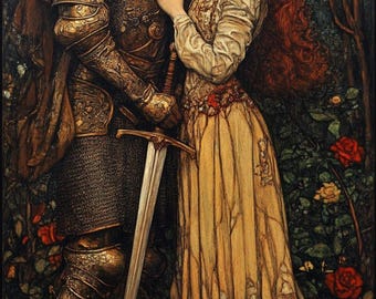Knight and Maiden Cross Stitch Pattern: Medieval Embroidery (PDF ...