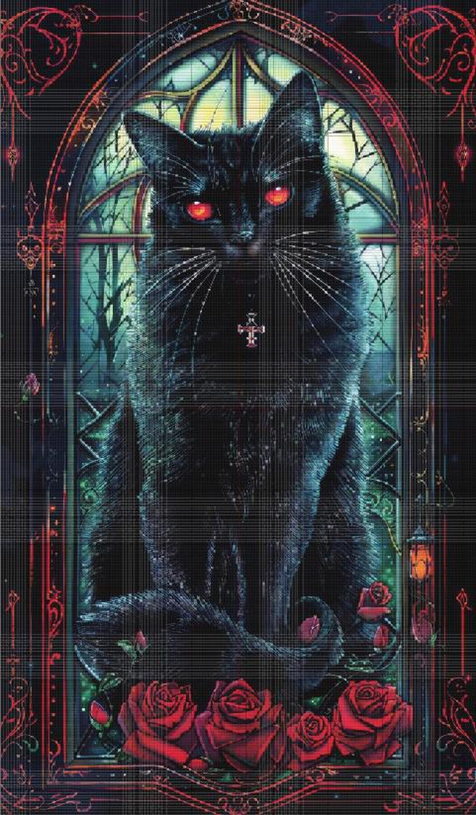 Black Cat 03 Cross Stitch Pattern. Digital PDF Download. 52.500 ...