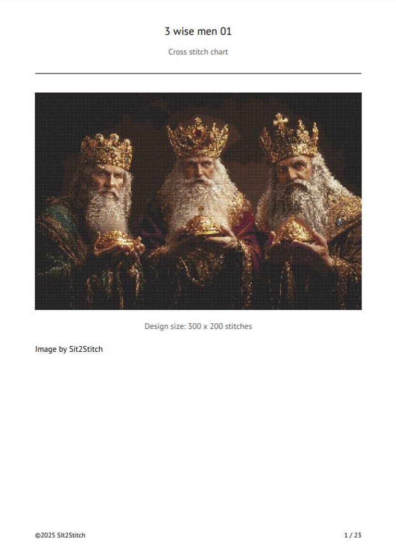 3 Wise Men, Three Kings Cross Stitch Pattern. Instant PDF Download ...